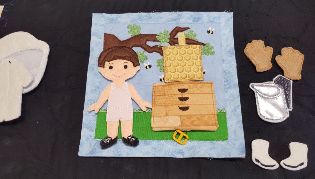 Bee Keeper – Quiet book page – In the Hoop with Lee