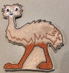 Aussie bird – Emu finger puppet – In the Hoop with Lee