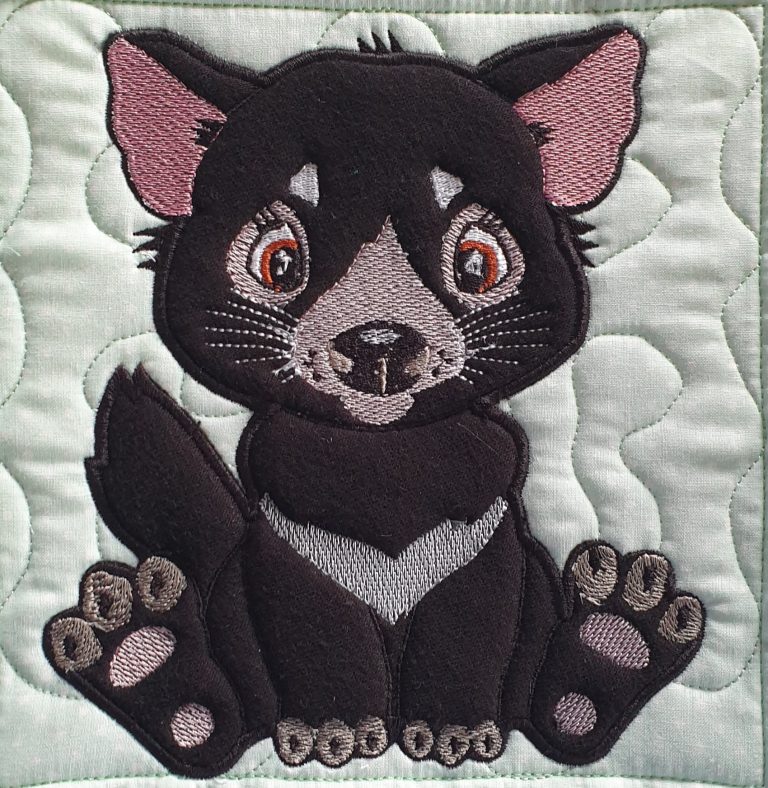 Little Tasmanian Devil quilt panel 7.5×7.5 – ITHWL – In the Hoop with Lee